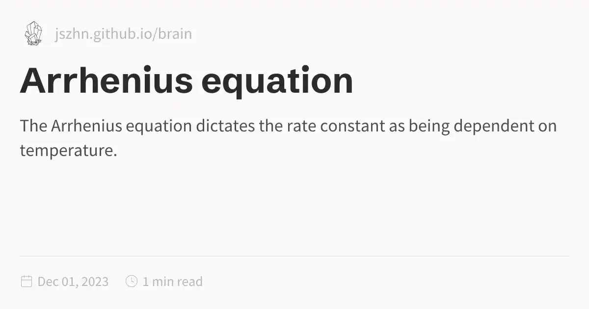 Arrhenius equation