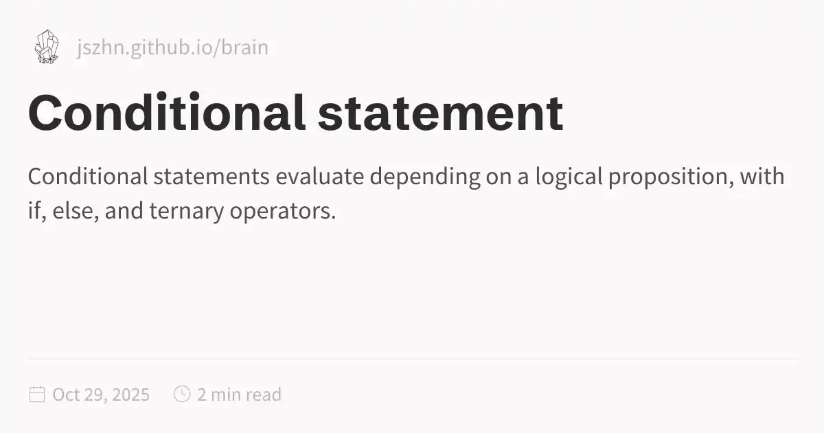 Conditional statement