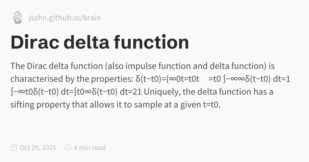 Dirac delta function