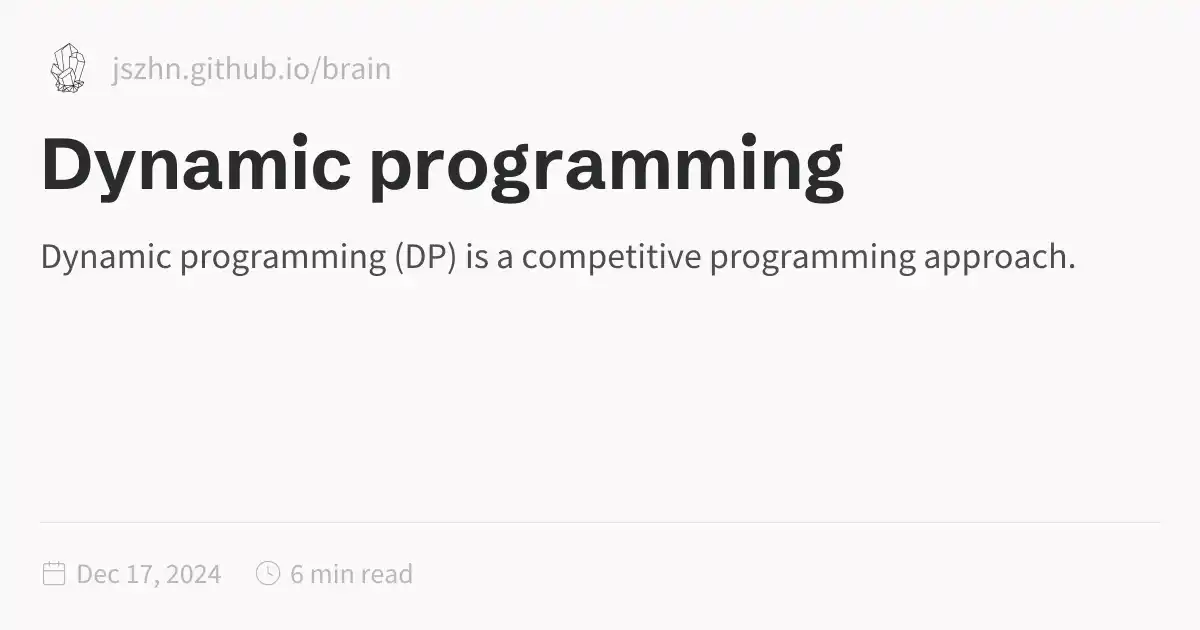 Dynamic programming