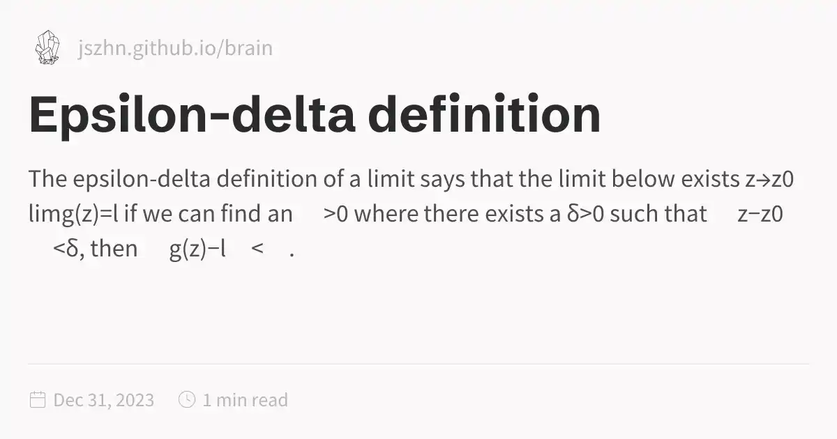 Epsilon-delta definition