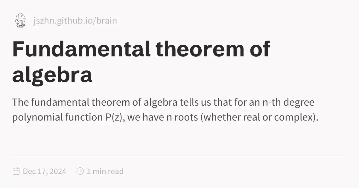 Fundamental theorem of algebra
