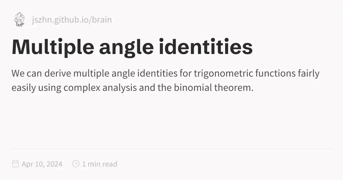 Multiple angle identities