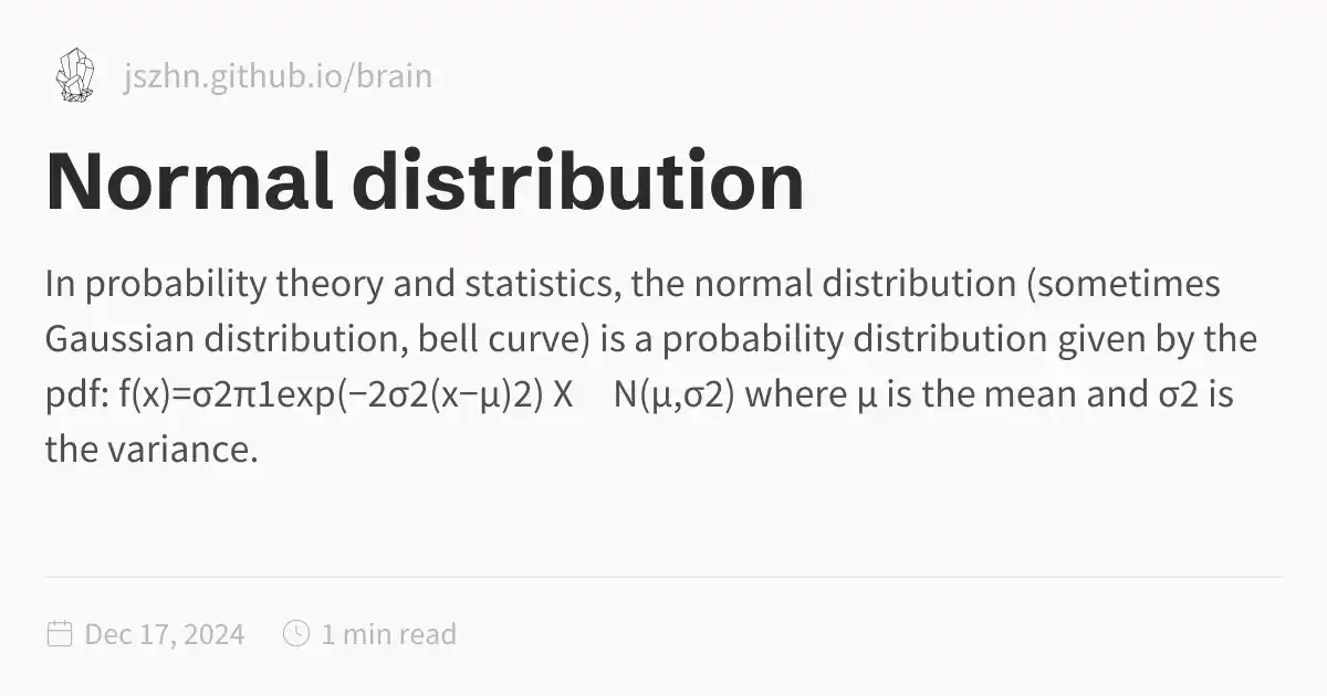 Normal distribution