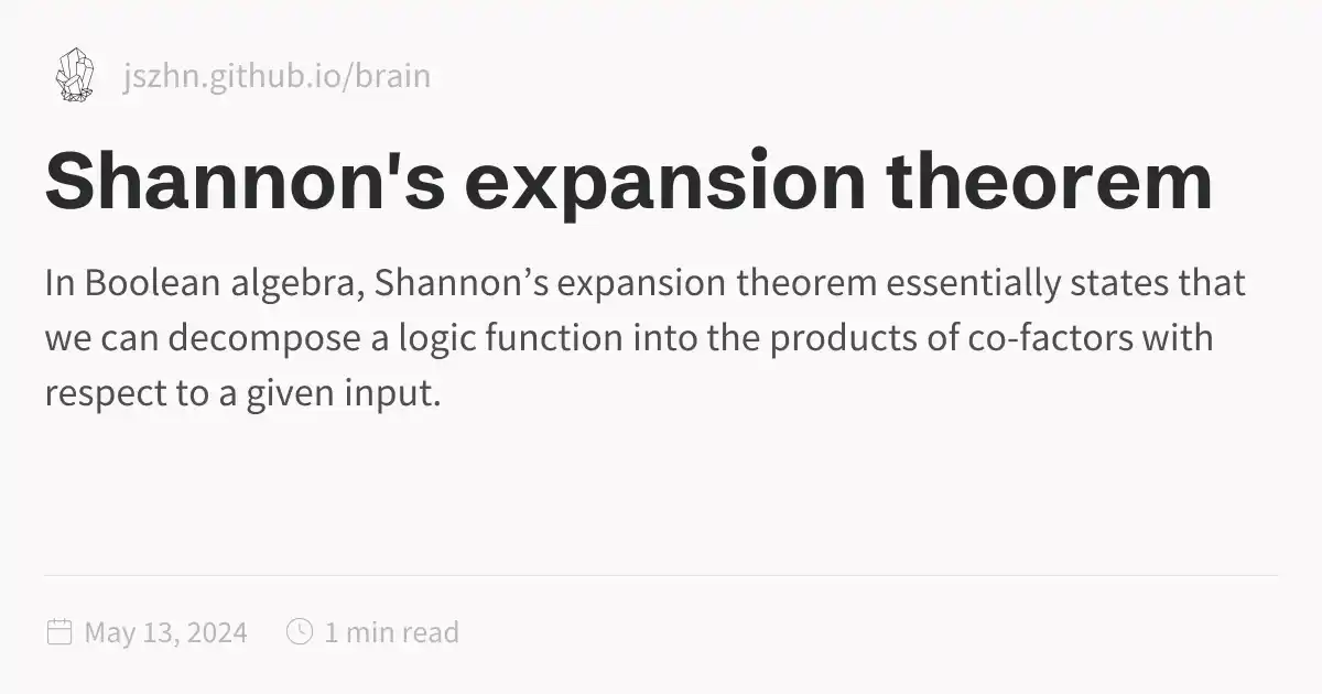 Shannon's expansion theorem
