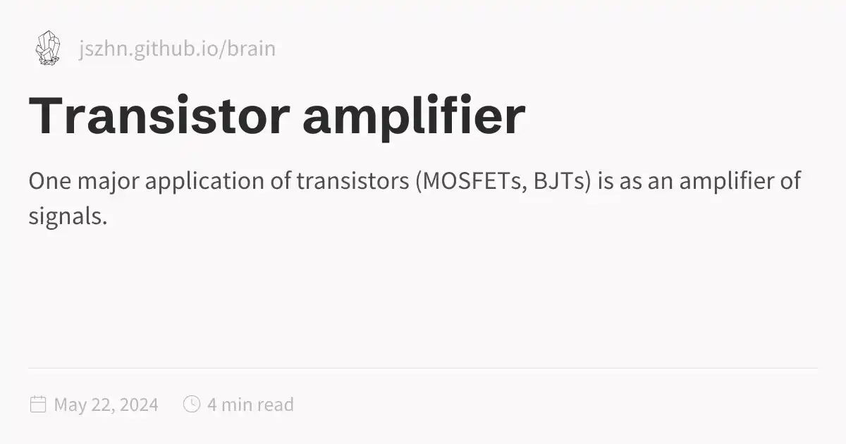 Transistor amplifier