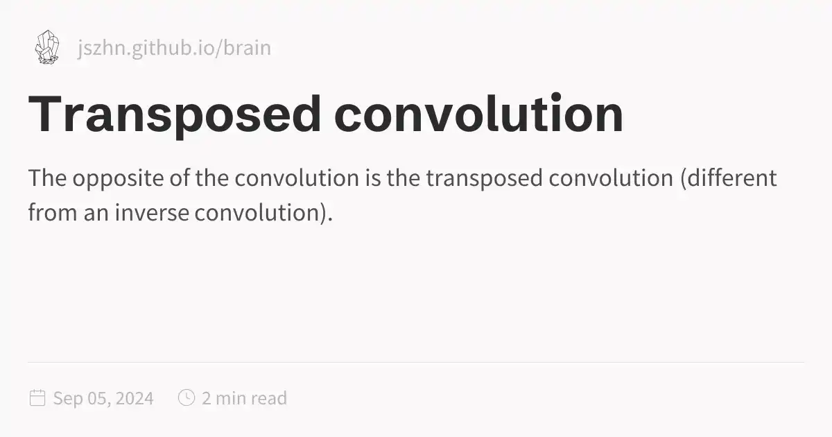 Transposed convolution