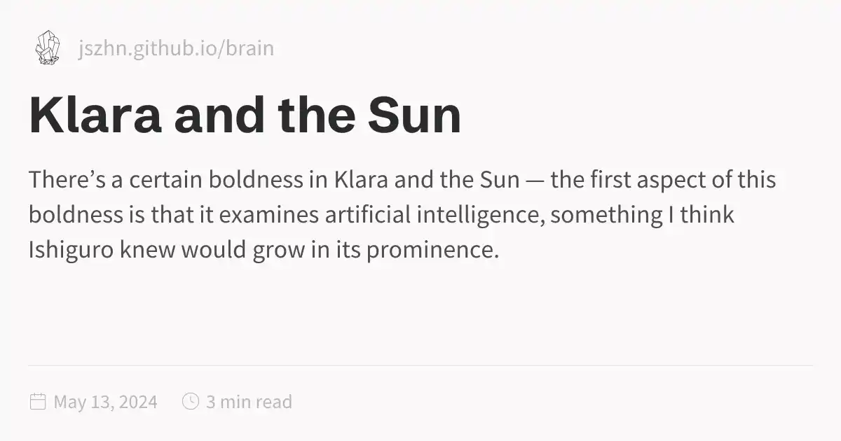 Klara and the Sun